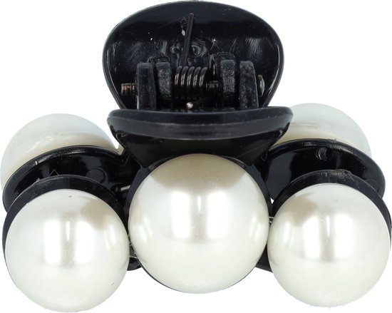 Haarsoires Haarspeld Haarklem 5cm – Parels – Wit Zwart | bol