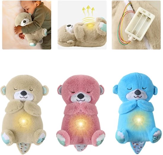 Slapende koala beer met ademhaling en muziek - slapende otter - licht ...