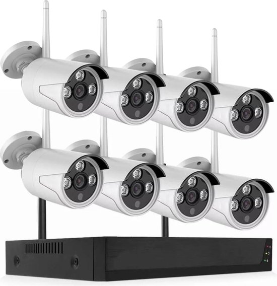 iSwiss Beveiligingscamera set - Draadloos CCTV camerasysteem met 8 ...
