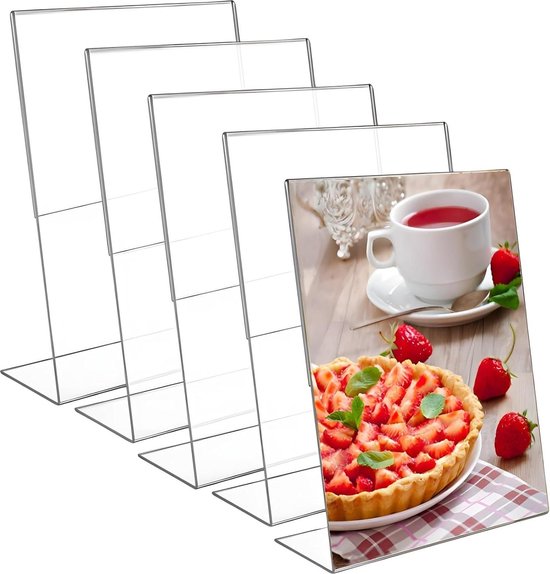 Acryl Teken Houder A4 - 5 Stuks Tafelstandaard L-vormig Clear Poster ...