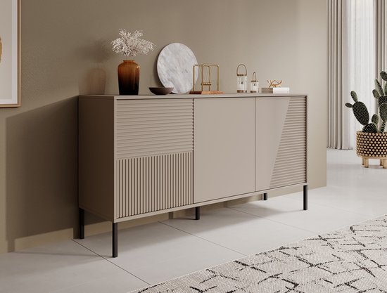 Meubella - Dressoir Davey - Beige - 160 cm | bol
