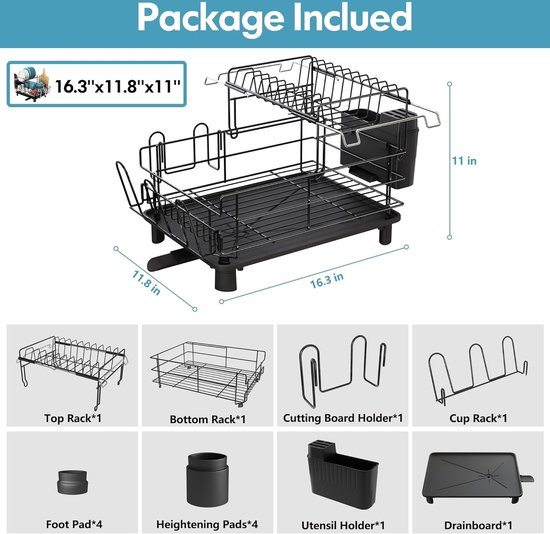 Afdruiprek, rekbaar afdruiprek met lekbak en afdruiprek ...