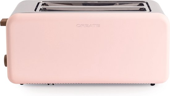 CREATE - Sleuven Broodrooster - Pastel Roze - Voor Brede Plakken - 6 ...