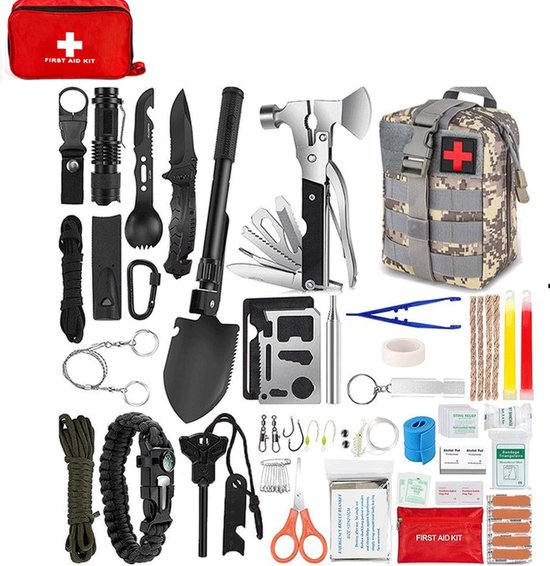 Meedeer ULTRA-COMPLETE Survival Kit + Eerste Hulp Kit ( + EHBO-Set ...