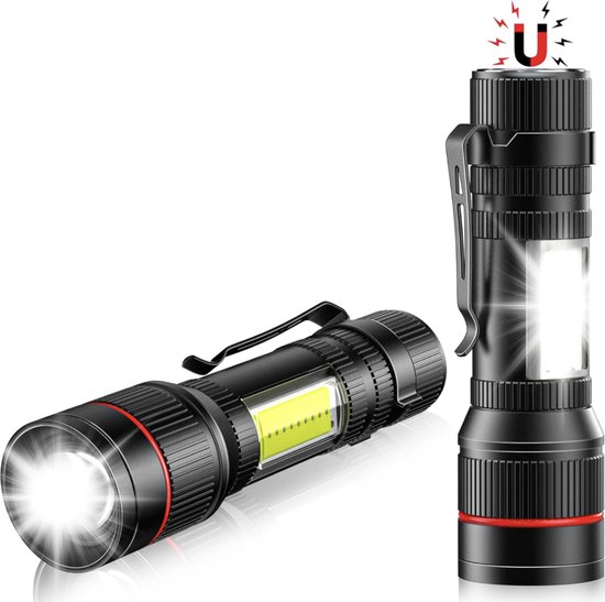 Kleine Led-Zaklamp - 2000 lumen - Mini-USB-Zaklamp - Oplaadbaar - Draagbaar - IPX5... | bol