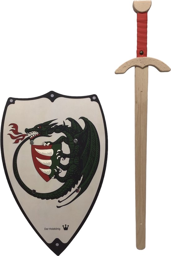 roofridder zwaard met ridderschild groene draak kinderzwaard ...