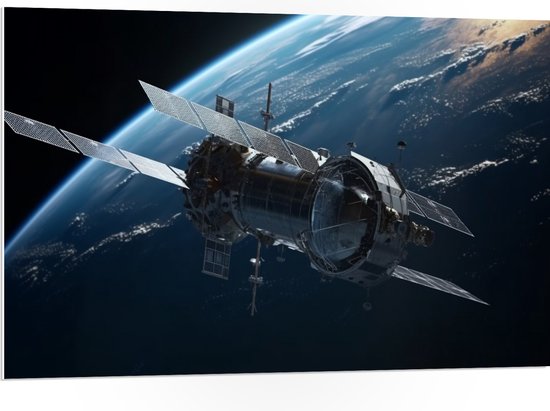 PVC Schuimplaat- Ruimte - Ruimteschip - Aarde - Planeet - 105x70 cm ...