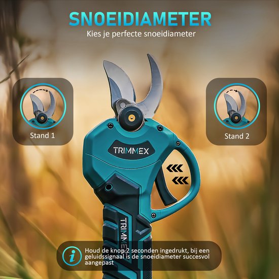 Trimmex Elektrische Snoeischaar - 32mm snijdiameter - Voor dikke takken ...