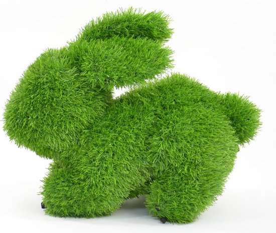 Tuinknuffel - konijn haas van kunstgras -grasfiguur tuindecoratie gras ...