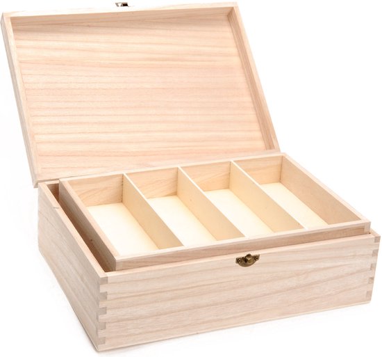 naaidoos opbergbox - naaikoffer - hout - naaien accessoires - | bol