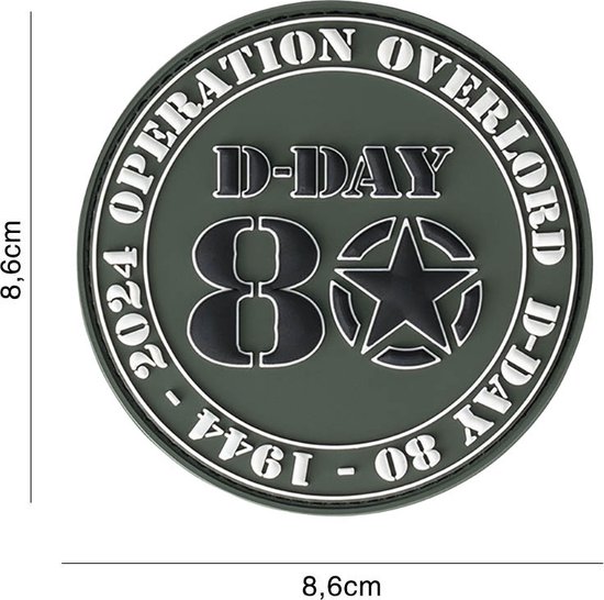 Embleem 3D PVC D-Day 80 operation overlord | bol