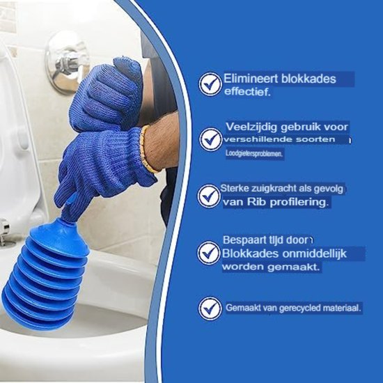 Gratyfied - Wc Ontstopper Met Hoge Druk - Ontstopper Pomp - Luchtdruk ...