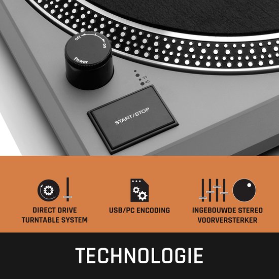 LENCO L-3810GY - Direct aangedreven Platenspeler met USB/PC encoding ...