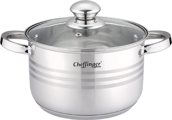 Cheffinger Pannenset - 18-delig - Zilver - RVS - Kookpannen - Inductie | bol