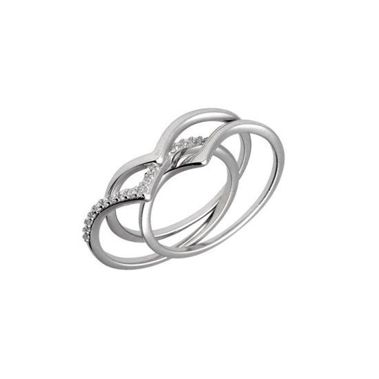 Zilver Dames V-Ring | Dames Ring | V-Ring Plain | V-Ring Eternity | V-Rings | Zilver... | bol