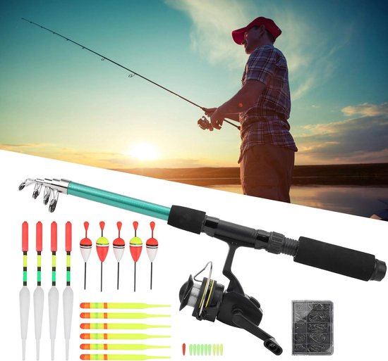 hengelset / Vishengel en haspel set - Telescopische vishengel van ...