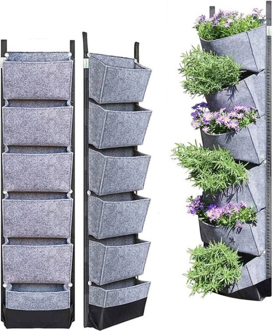Verticale tuin 6 vakken plantenzak – moestuin plantentoren – hangpotten ...