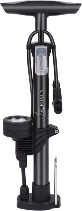 FOXLY® Fietspomp met Drukmeter - Balpomp - Pomp Universeel - Opbergvakje - Zwart | bol