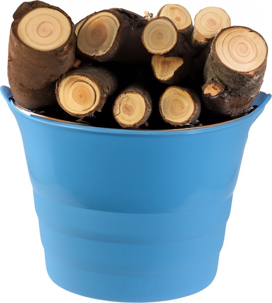 Haardblokken/houtblokken flexibele emmer/kuip - blauw - 42 liter -38 x ...