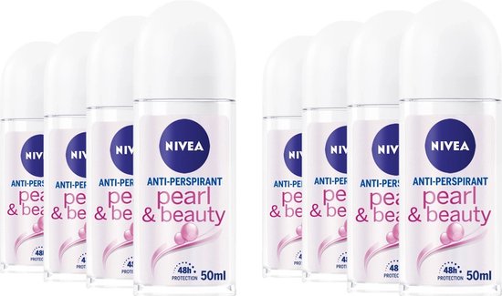 NIVEA® Deo Roller - Pearl & Beauty - Grootverpakking 8 x 50 ml | bol