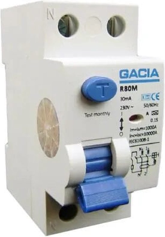 Gacia - R80M Aardlekschakelaar - 40A - 30Ma 2P | bol