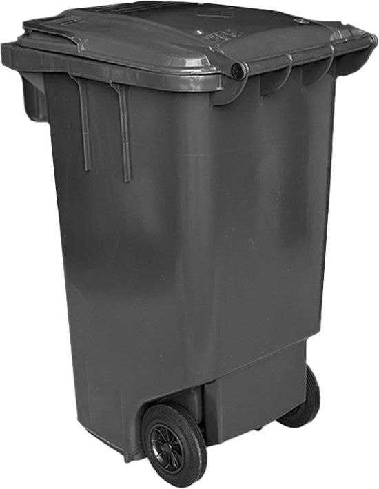 Afvalcontainer 240 liter grijs met geïntegreerde wielen | bol