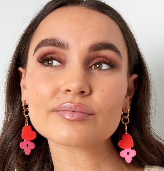 Joy Ibiza - Klaver en hartje bedel oorbellen - oorringen met hanger en kettinkje -... | bol