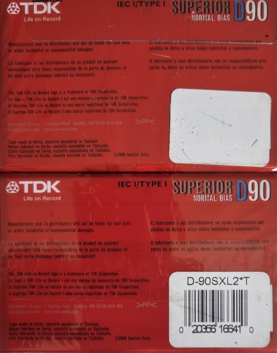 Dubbelpak TDK Superior D90 Cassettebandjes | bol