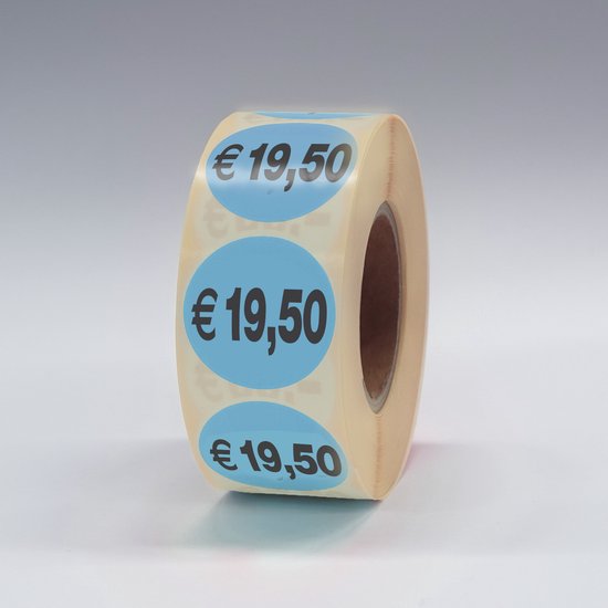 “€19,50” Prijs Stickers op rol 35mm blauw - 1000ex. | bol