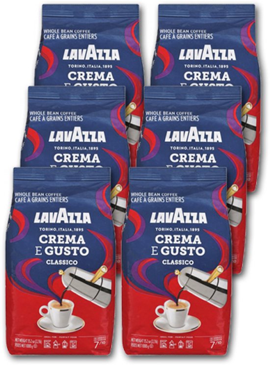 Lavazza crema e gusto espresso classico bonen 6 x 1 kg | bol