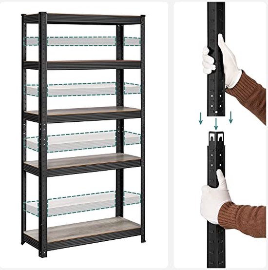 Stalen Opbergrek | Zwart | 150 x 75 x 30 cm | bol