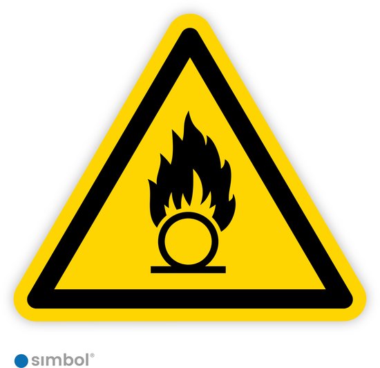 Simbol® - Stickers Oxiderende stoffen (W028) - Formaat 15 x 15 x 15 cm ...