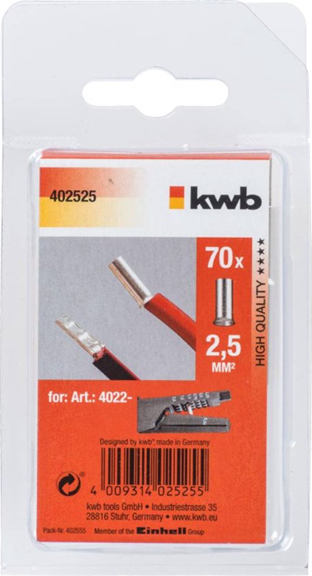 kwb 402525 Adereindhulzen 2.5 mm² 70 stuk(s) | bol