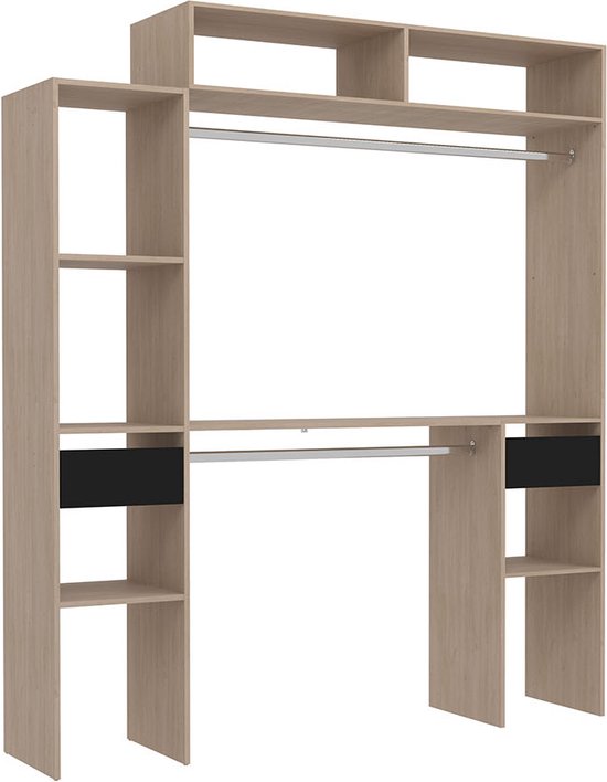 Concept-U - Uitbreidbare houten kleedkamer met 2 kasten, 4 planken en 2 ...