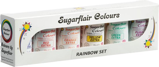 Sugarflair - Colourflex - Regenboog - Set 10 x 15ml | bol