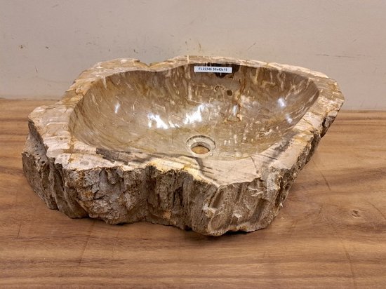 Waskom van versteend hout - 59x43x15cm - FL22346 | bol