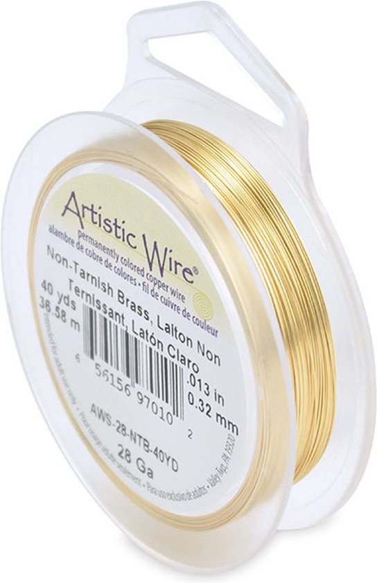 Artistic wire 28 gauge (0.32mm) - tarnish resistant brass - 36,5 meter ...