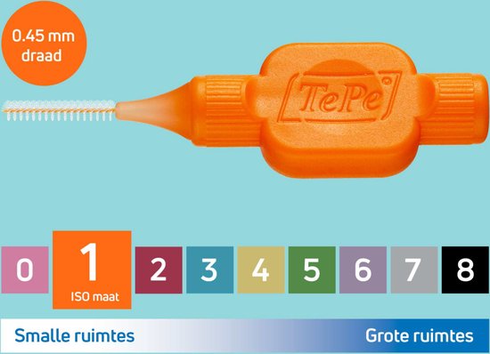 6x TePe interdentale Ragers original 0,45 mm Oranje 6 stuks | bol