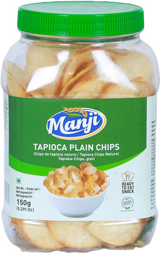 Manji - Naturel Tapioca Chips - 3x 150 g | bol