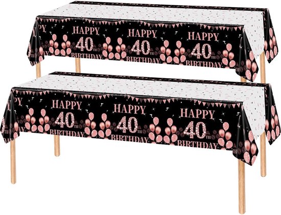 2x Tafelkleed Laken 40 Jaar Verjaardag Versiering Tafeldecoratie Feest ...