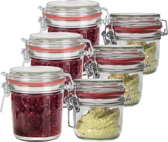Weckpotten/inmaakpotten - set 8x stuks - 200 ml/400 ml - glas - met ...