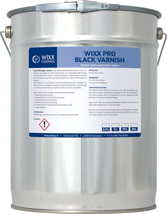 Wixx PRO Black Varnish - 10L - Zwart | bol