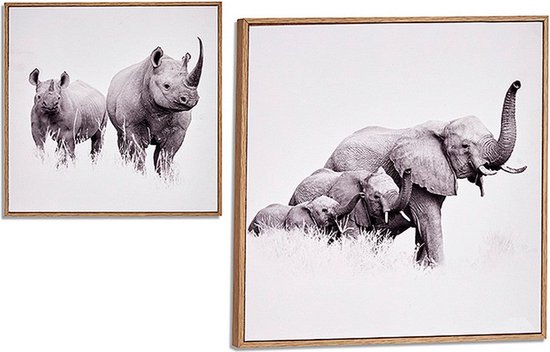 Gift Decor Schilderij Met Lijst Dieren Hout Spaanderplaat (31 X 2 X 31 ...