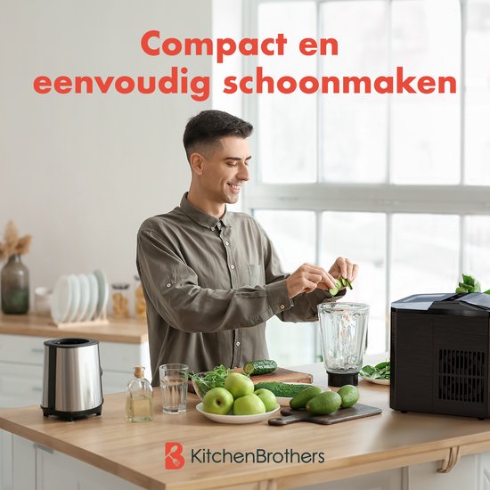 KitchenBrothers - 1L - IJsblokjesmachine - 12kg/24 uur - BPA-vrij ...