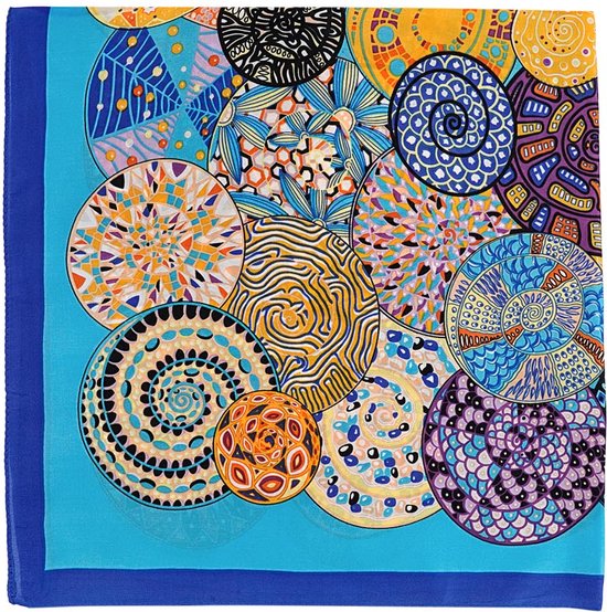 Sjaaltje - Blauw Multi - vierkant | bol