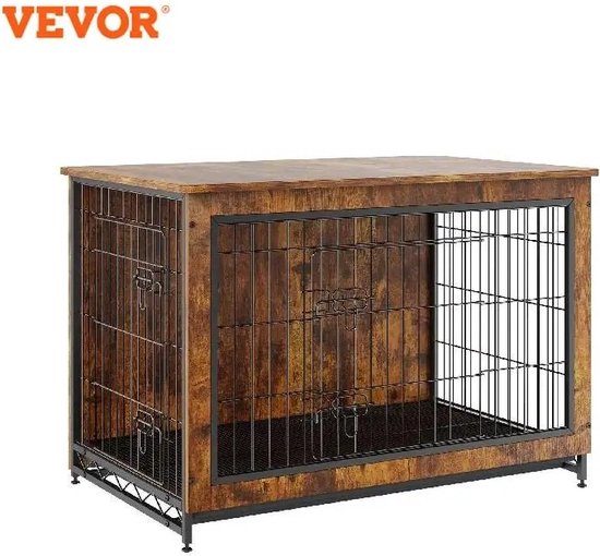 Mima® Hondebench - Bench Hond - Houtlook - 90CMX56CM - Zwart | bol