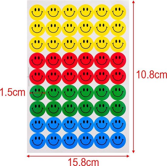 Beloningsstickers - 540 stickers met Smileys - Ronde Blije Stickers 1 ...