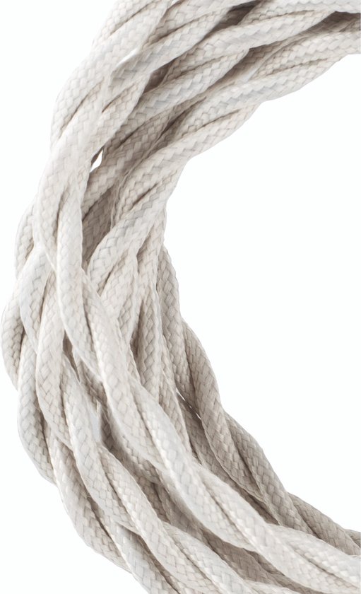 Textiel snoer gedraaid 2C Beige 3 meter | bol