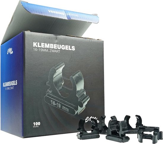 EMhub Klembeugel - Zwart - 16-19mm - Per 100 stuks | bol