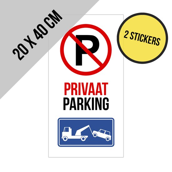 Pictogram/ sticker | "Privaat parking" | 20 x 40 cm | Privé parking ...